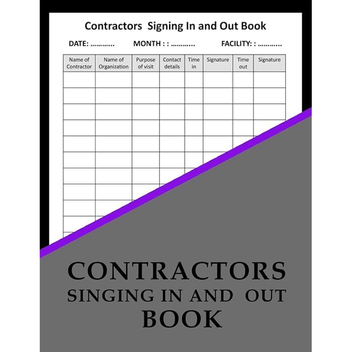 Buy Contractors Signing In and Out Book: Contractors Signing In Book ...