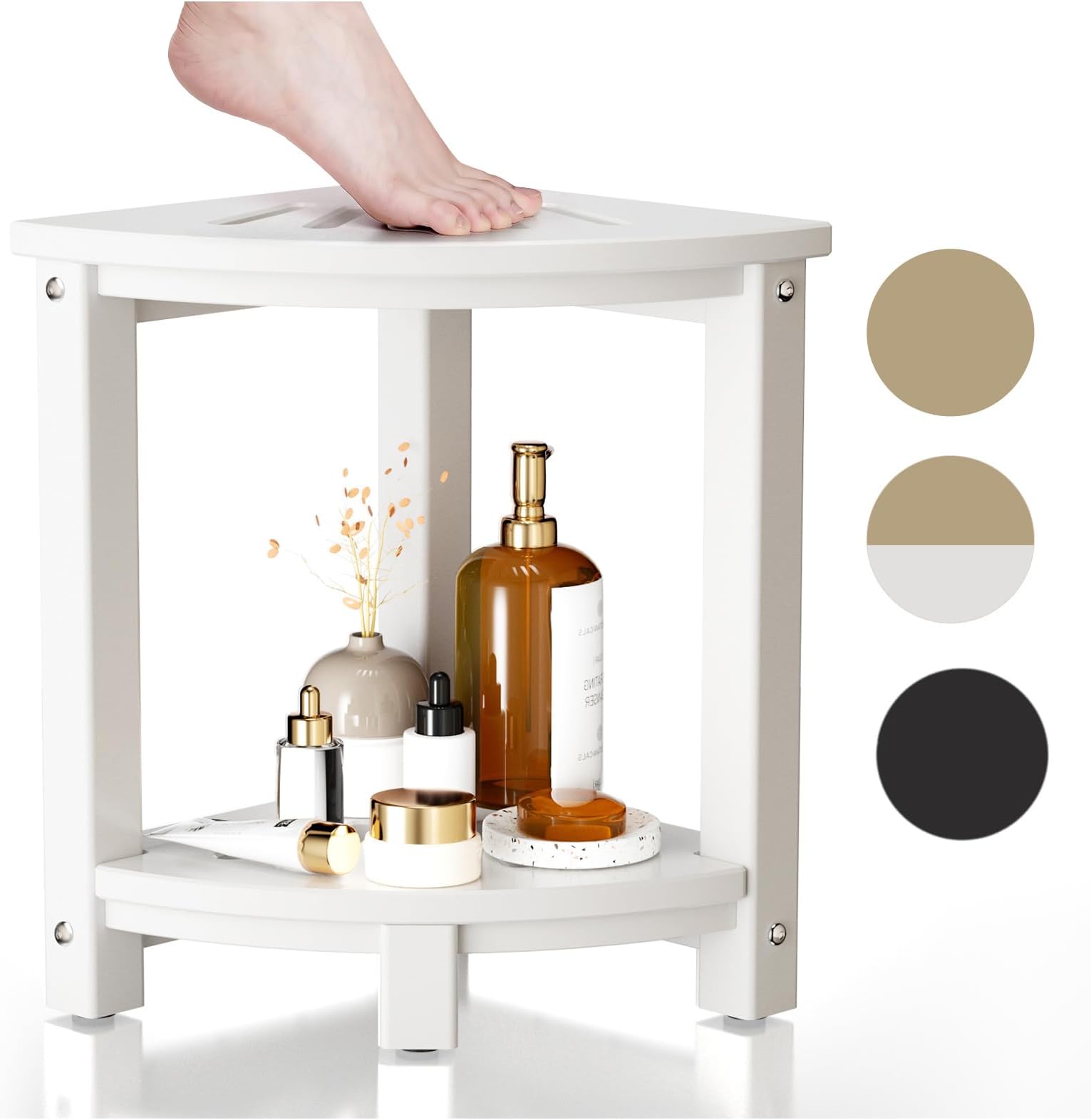 Amazon.com: Ciokea Corner Shower Stool for Inside Shower, HDPE ...