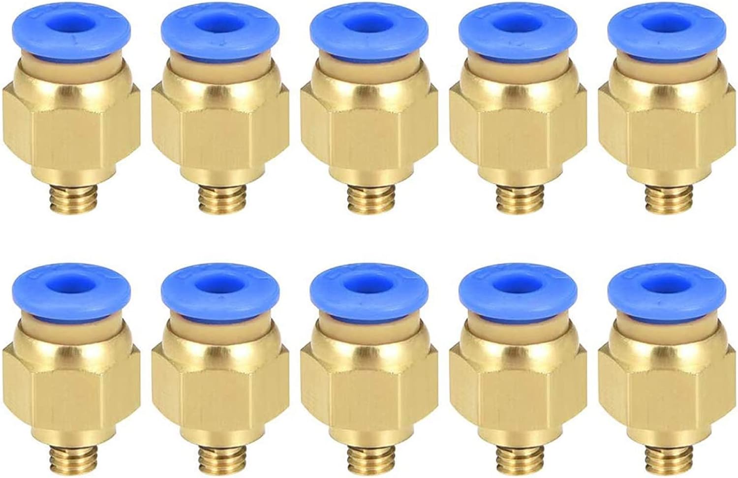 PC8-M5 Push to Connect Fittings, 8mm Tube OD x M5 Thread, Straight Pneumatic Quick Fitting Air ...