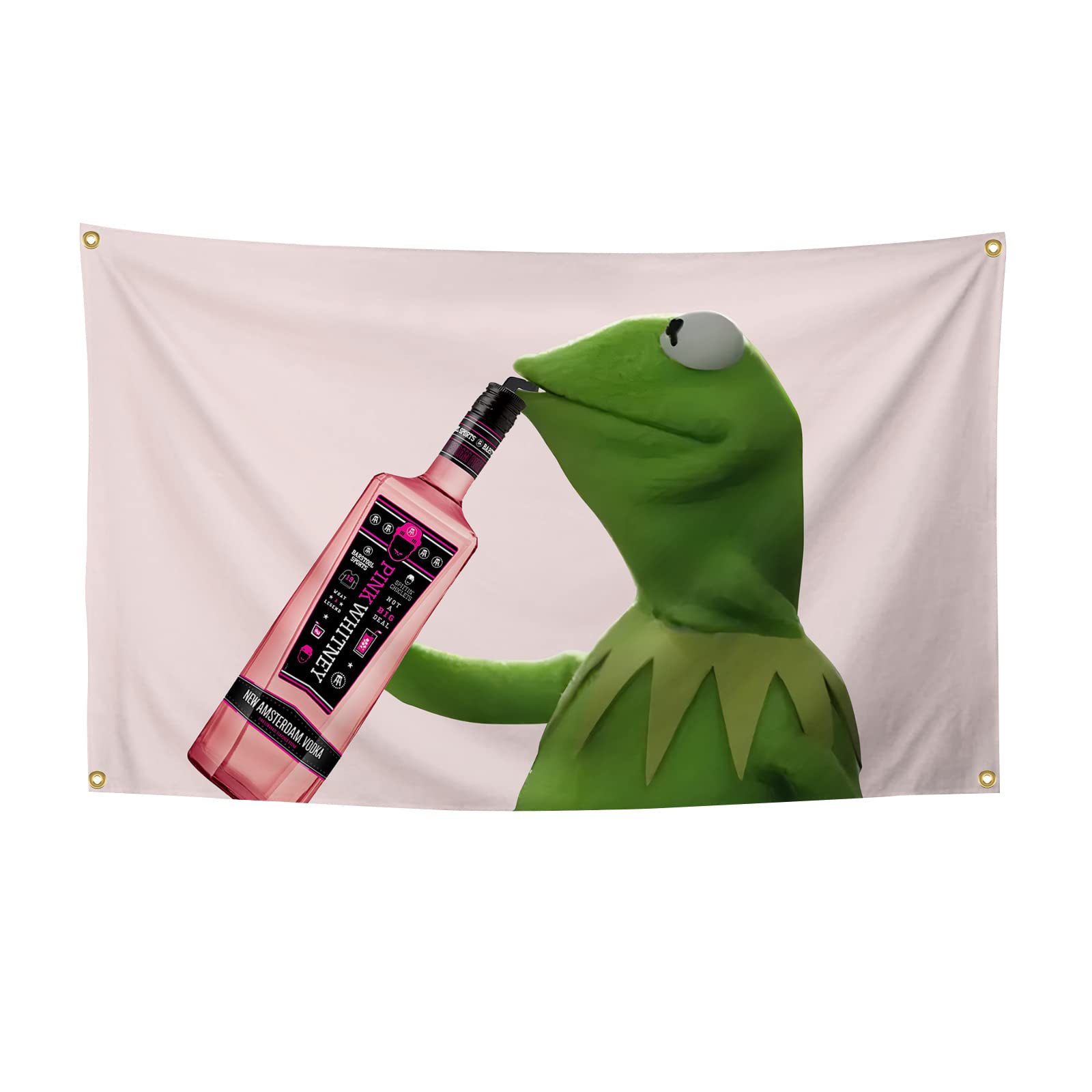 CUELSALRA Kermit Pink Funny Flag 3x5ft with Four Brass Grommets for ...