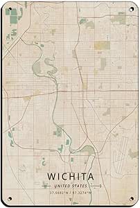 Amazon.com: CFIOZYOS Wichita United States Map Vintage Tin Sign Vintage ...