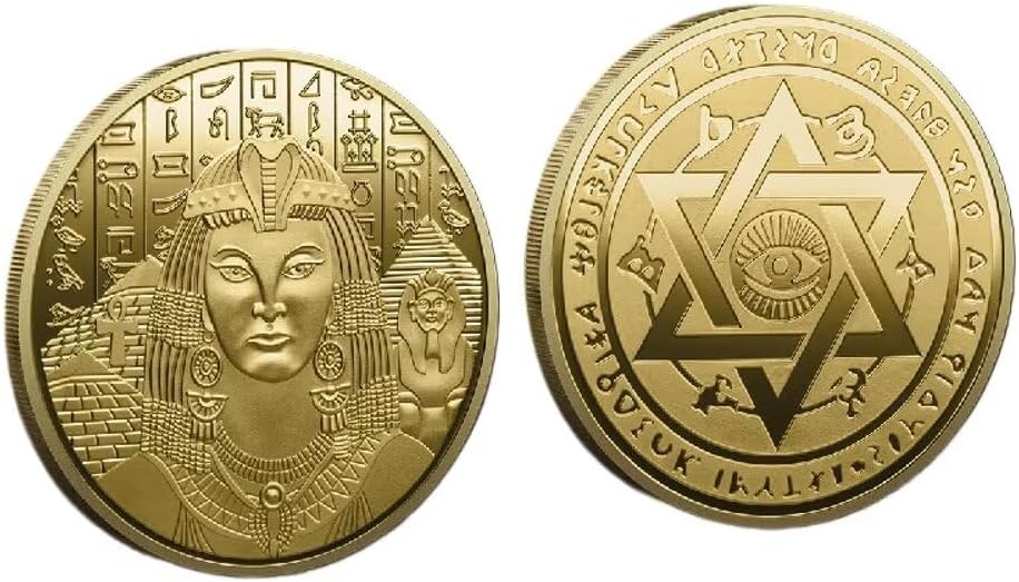 Amazon.com: Egyptian Sun God Cleopatra Gold Coin, Ancient Egypt Queen ...