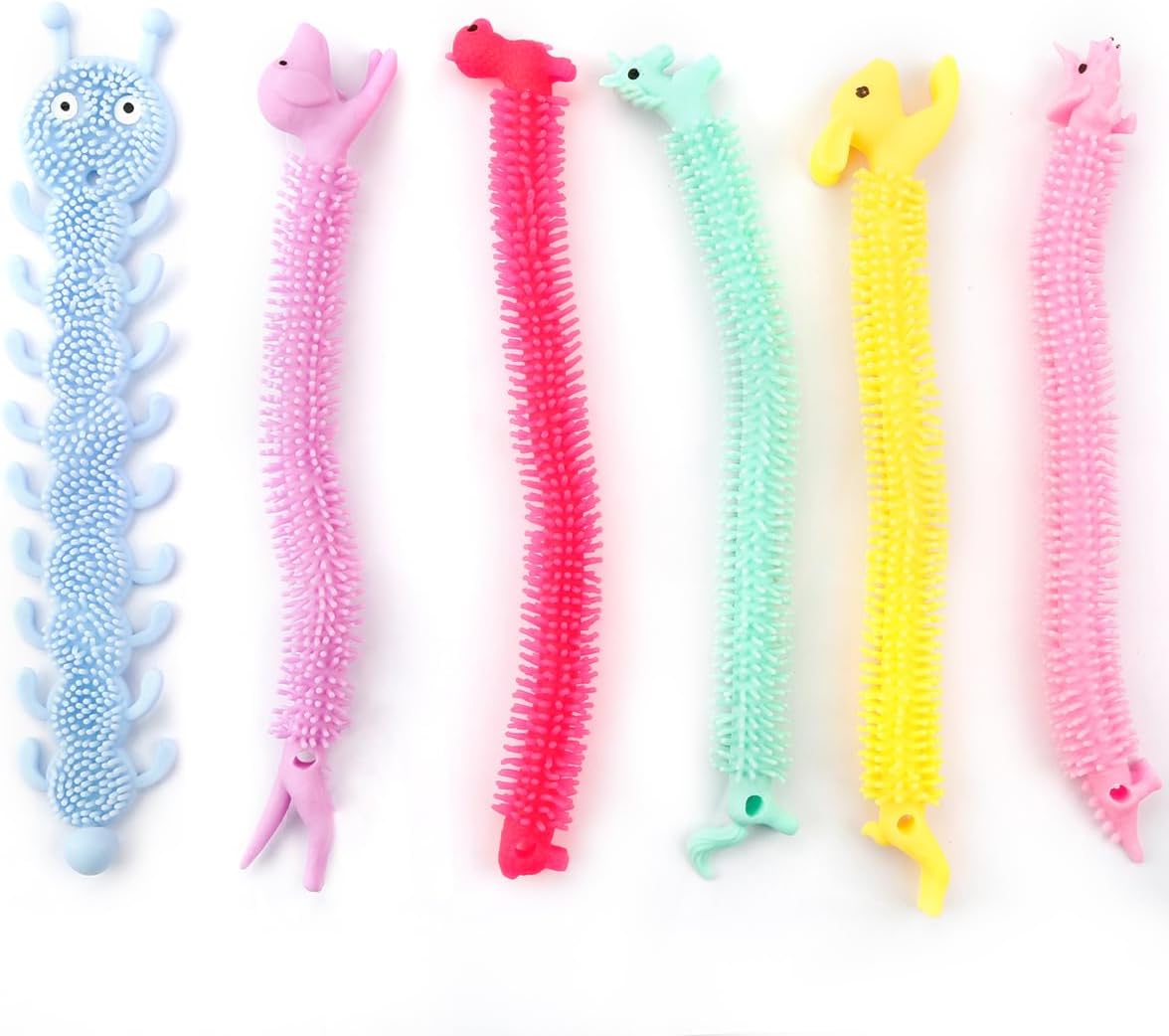 6Pcs Sensory String, GLADFRESIT Colorful Fidget Toys, Stress Relief ...
