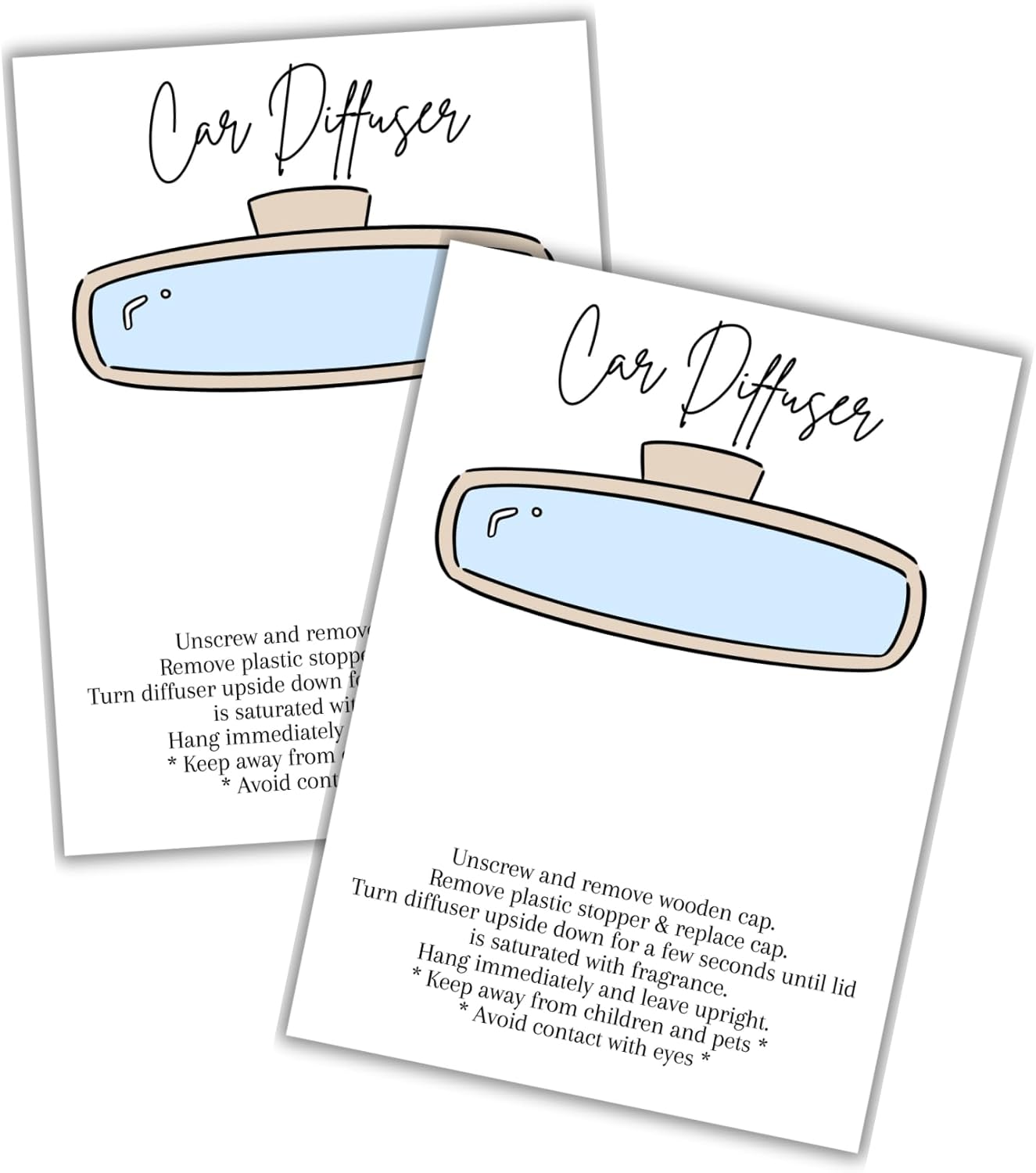 Amazon.com : Car Oil Diffuser Package Bag Insert Care Instruction Cards ...