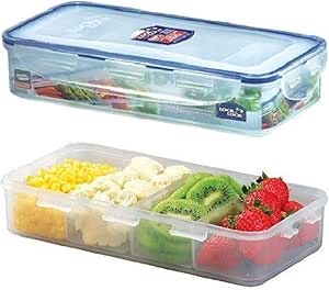 Lock&Lock Classics Rectangular Food Container with Divider, 1.6 litres ...