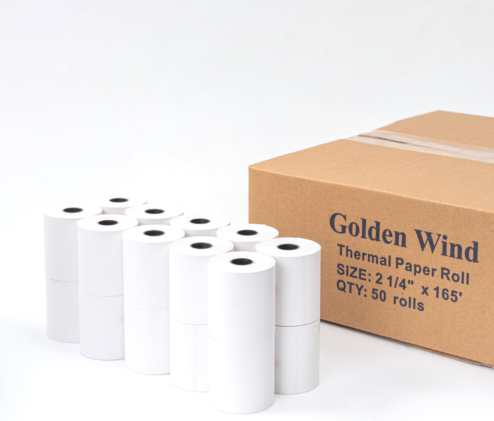 Amazon.com : 50 Rolls, GOLDEN WIND Thermal Receipt Rolls, 2 ¼" x165 ...