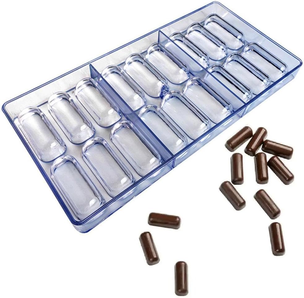 Amazon.com: Pill Molds Capsule Shape Oval Chocolate Molds,Transparent ...