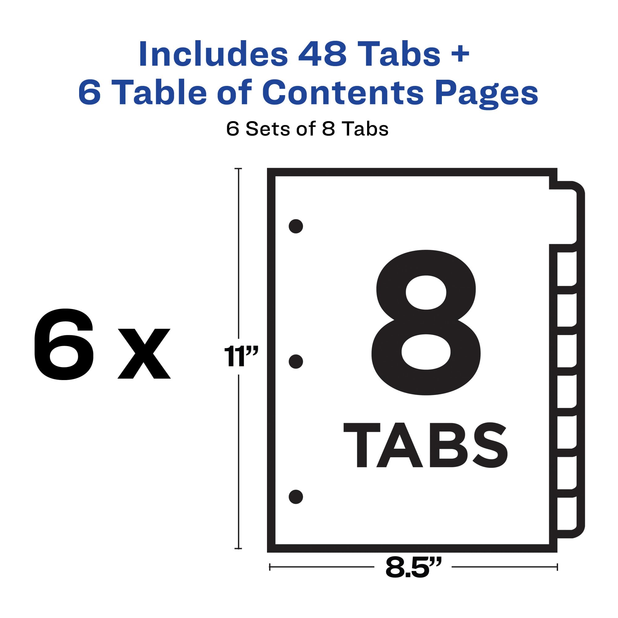 Avery Customizable Tab Dividers With Table Of Contents Avery 8 Tab ...