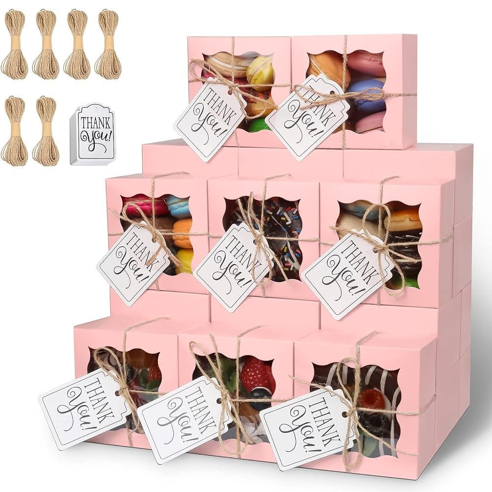 Amazon.com: KPOSIYA 120 Pcs White Bakery Boxes with Window Individual ...