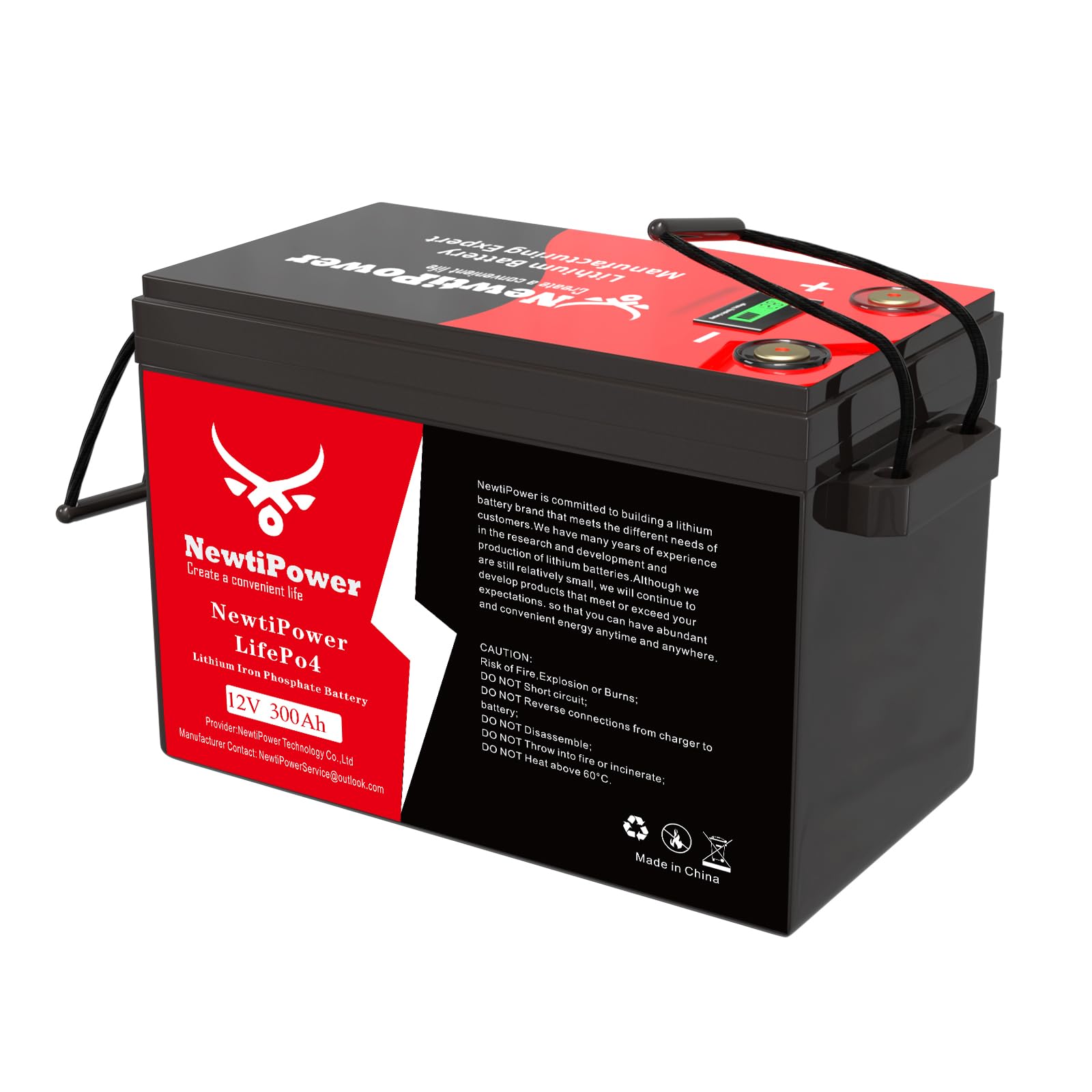 Amazon.com: 12V 300Ah LiFePO4 Battery Small Size, 3840Wh Lithium ...