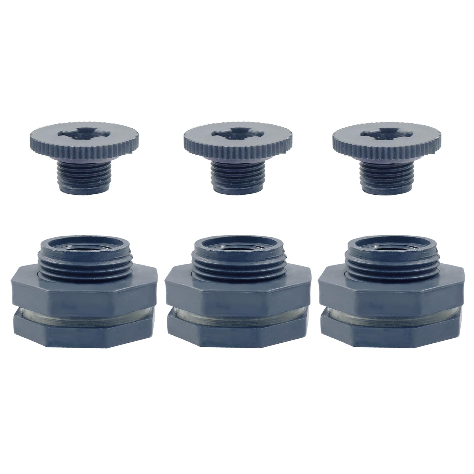 Amazon.com: PHITUODA 3pcs 1/2 Inch Pvc Bulkhead Fitting with Plugs NPT1 ...