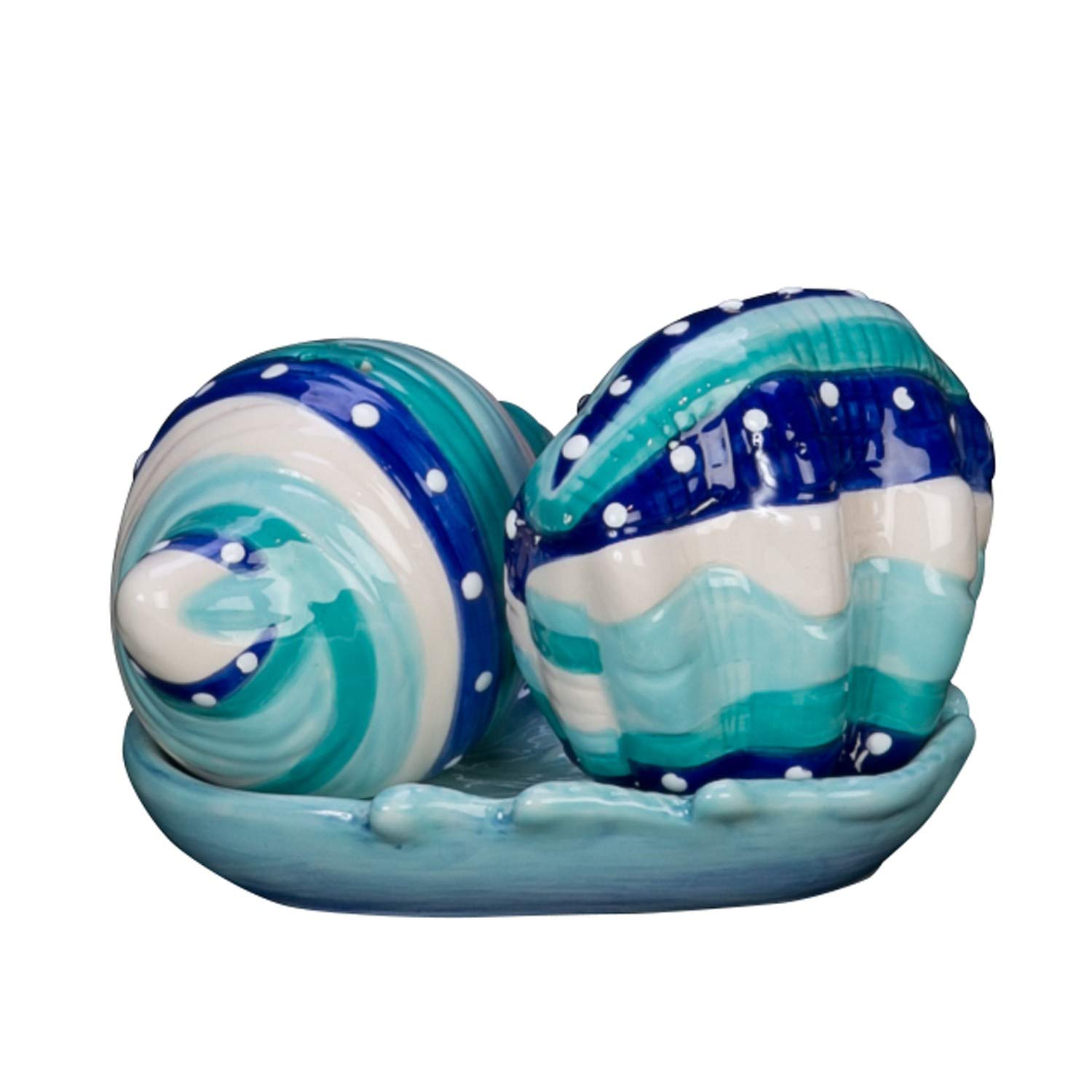 Amazon.com: Beachcombers Ceramic Shell Salt And Pepper Blue : Home ...