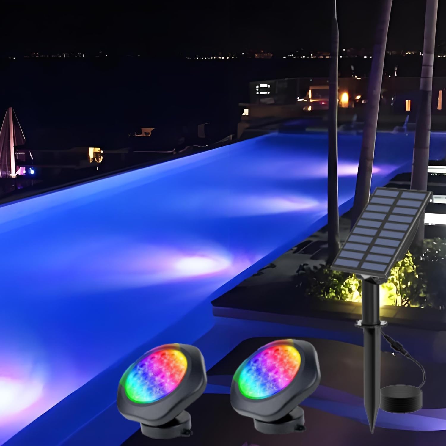 Amazon.com: TTKTK Solar Pool Lights - Rechargeable Submersible LED ...