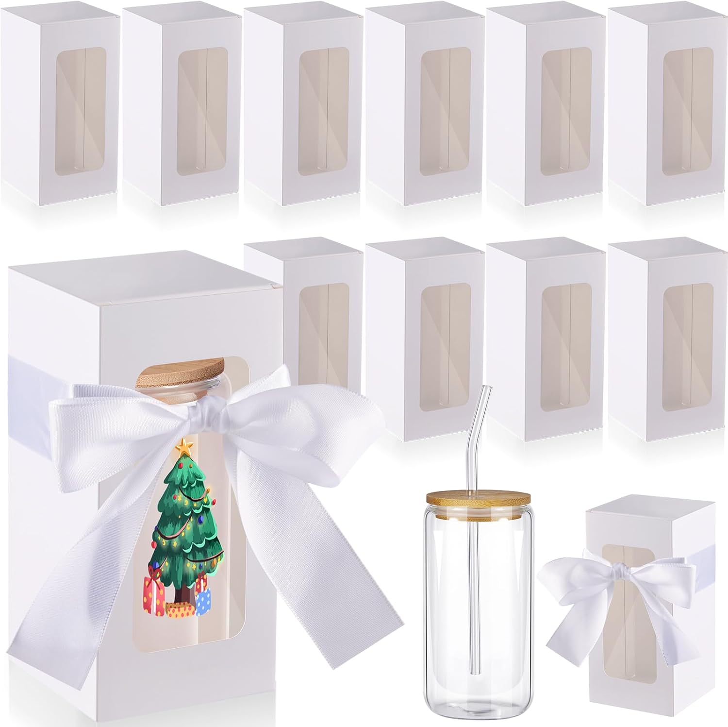 Amazon.com: Fulmoon 12 Sets Sublimation Glass Cup Boxes 2026 Graduation ...