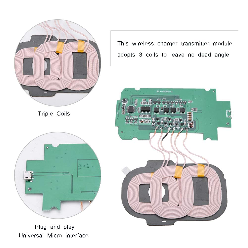 Snapklik.com : Wireless Charger Transmitter Module, 5V 2A DIY 3 Coils ...