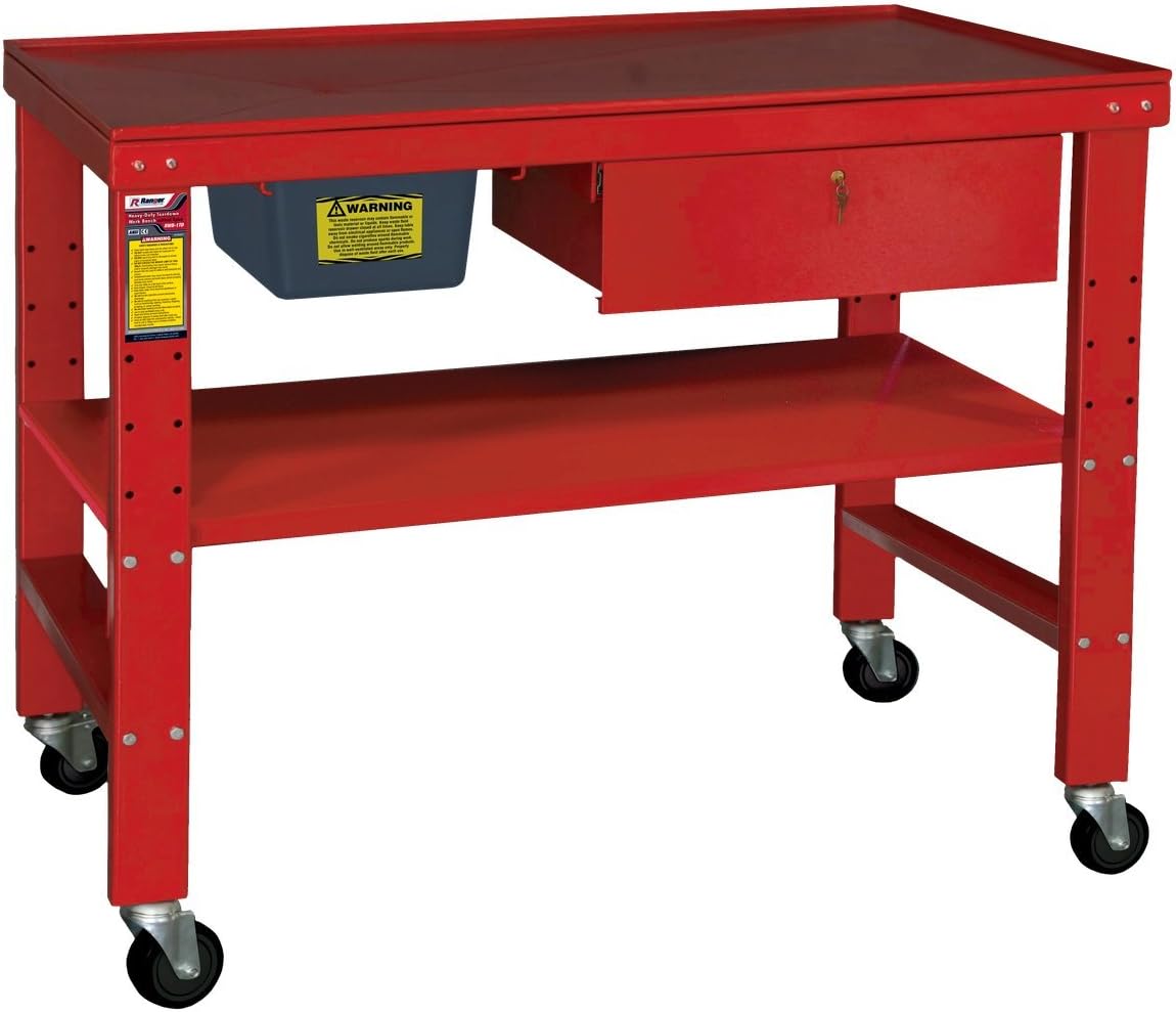 Ranger Heavy Duty Gray Steel Teardown Work Bench w/Removable Fluid ...