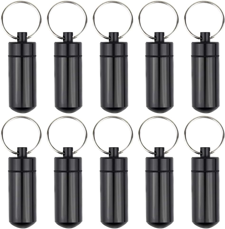 10 Pcs Portable Pill Case, Bantoye Waterproof Aluminum Pill Holders ...