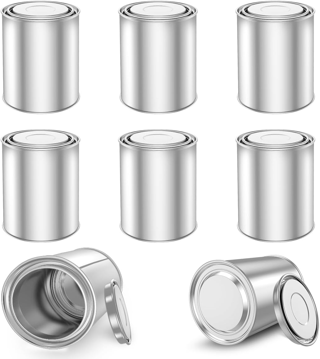 Amazon.com: MXOYOXM 8 Pack Empty Quart Paint Cans with Lids,Unlined ...
