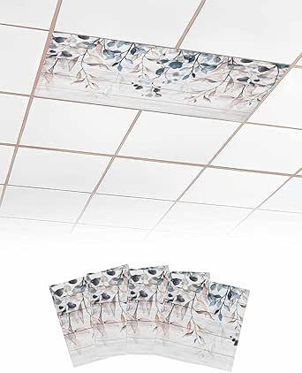 Farmhouse Wood Leaves Magnetic Fluorescent Light Covers for Ceiling ...