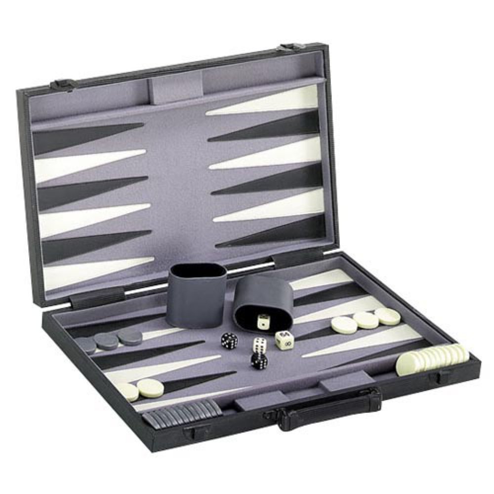Amazon.com: 18" Modern Backgammon Set with Black Ribbed Exterior Case ...