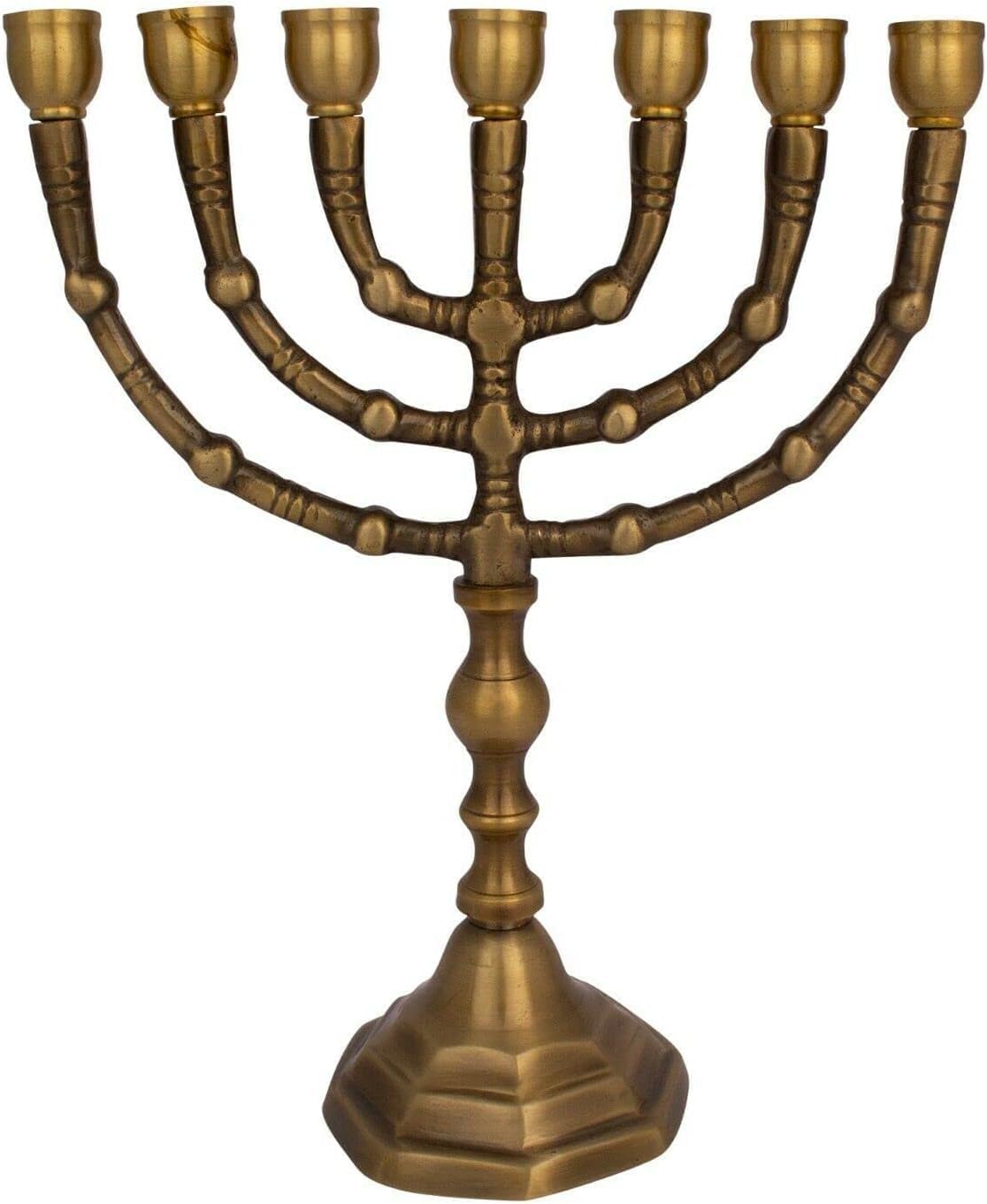 Amazon.com: Portavelas clásico vintage de latón judío menorá 7 ramas ...