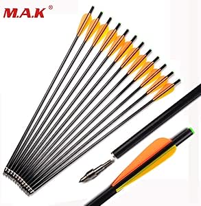 Amazon.com : 6/12/24/36 Pcs 17/20 Inches Fiberglass Arrow Outer 8mm ...
