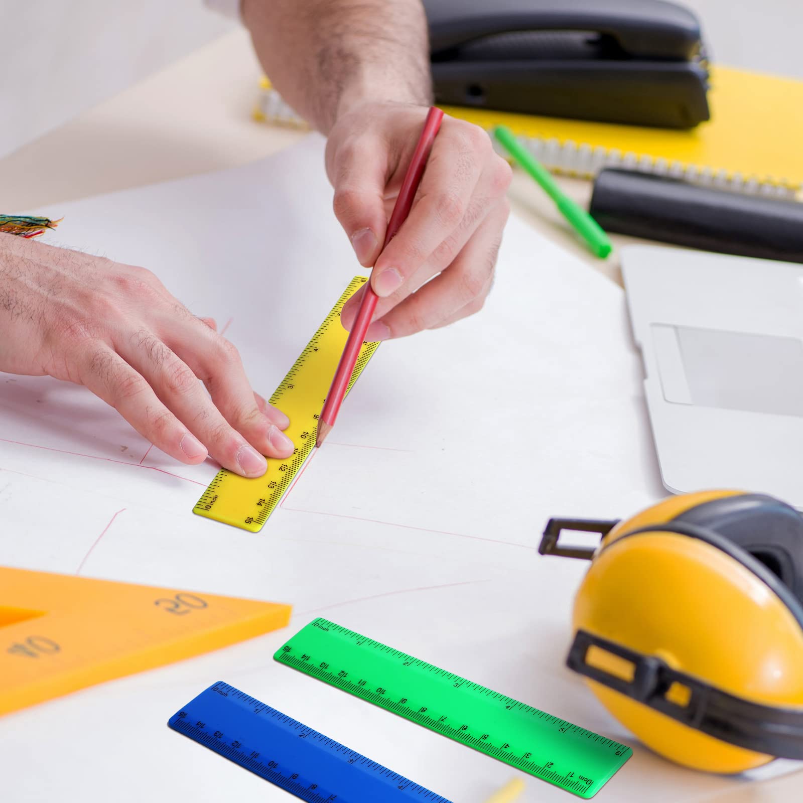 Snapklik.com : 32 Pack 6 Inch Mini Rulers Bulk Plastic Small Rulers