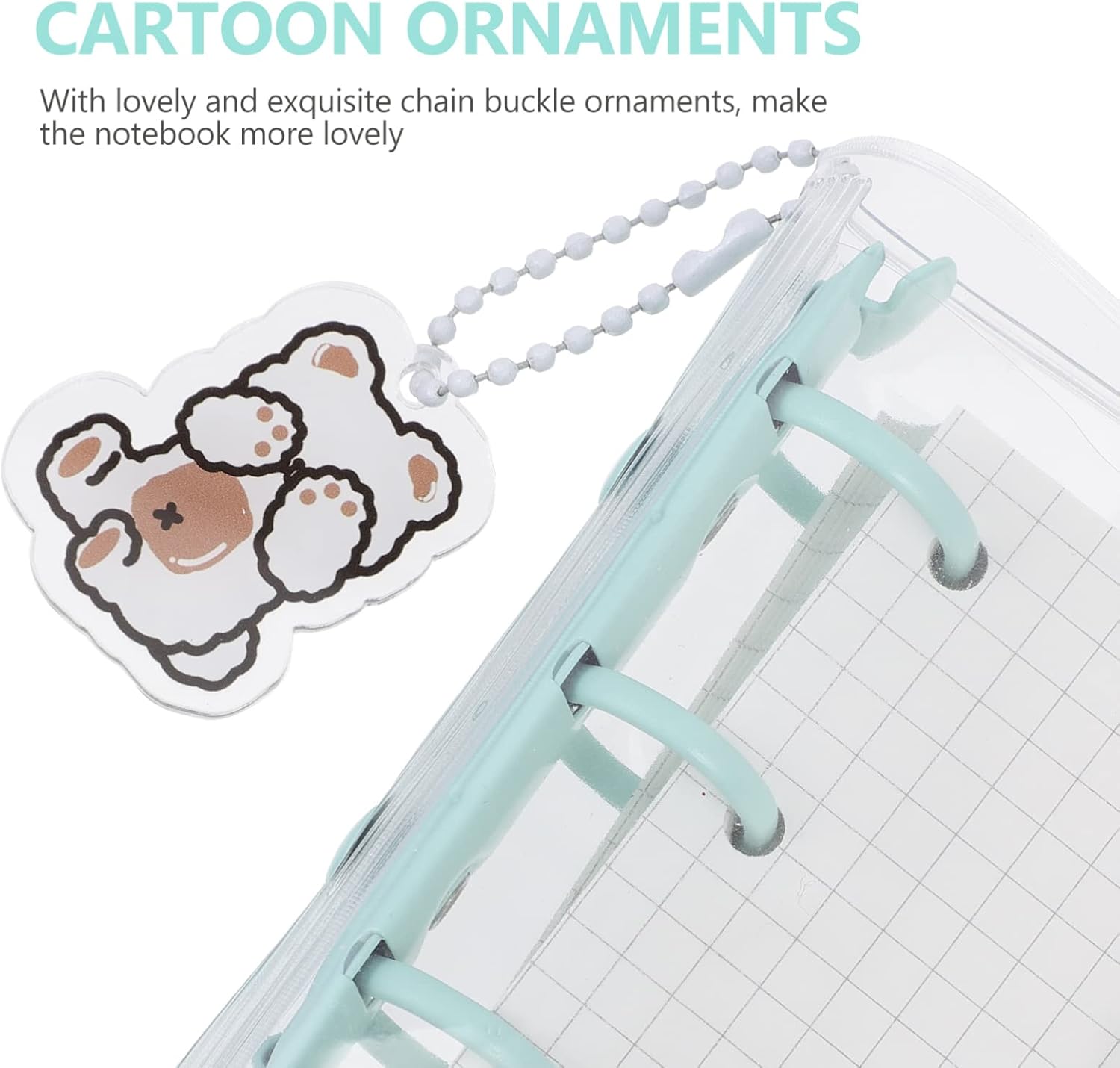 Buy NUOBESTY Mini Transparent Binder Notebook, 3 Ring Binder Covers ...