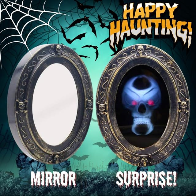Snapklik.com : Scary Motion Activated Skull Haunted Mirror