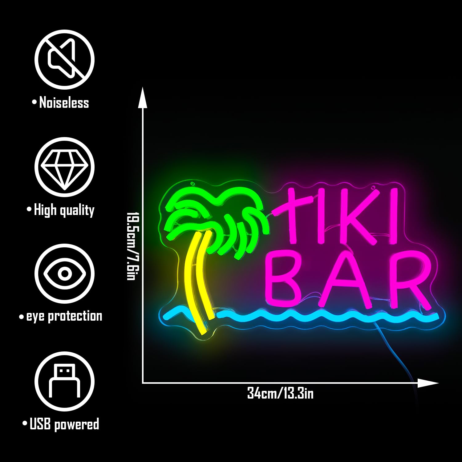 Snapklik.com : Tiki Bar Neon Sign For Wall Decor Dimmable Led Neon ...