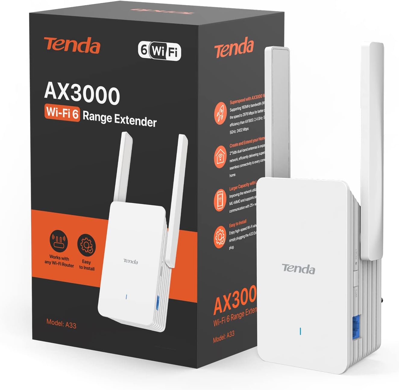 Répéteur WiFi Amplificateur WiFi Puissant 1200Mbps Repeteur WiFi ...