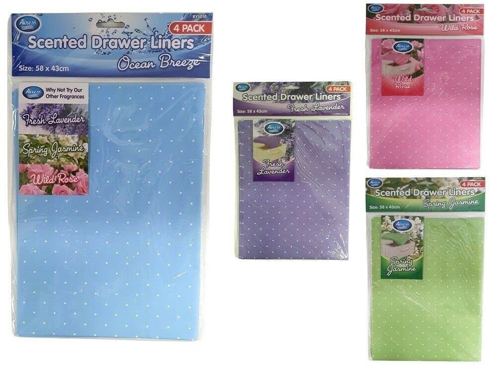 Buystarget 4x Luxury Scented Drawer Liner Cupboard Shelf Sheets Mat ...