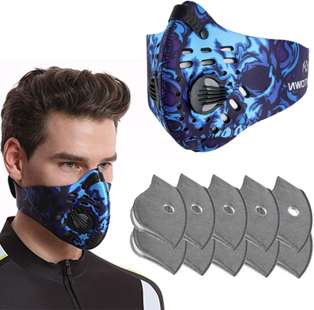 N/O Reusable Face Masks Washable Multifunctional Unisex Face masks ...