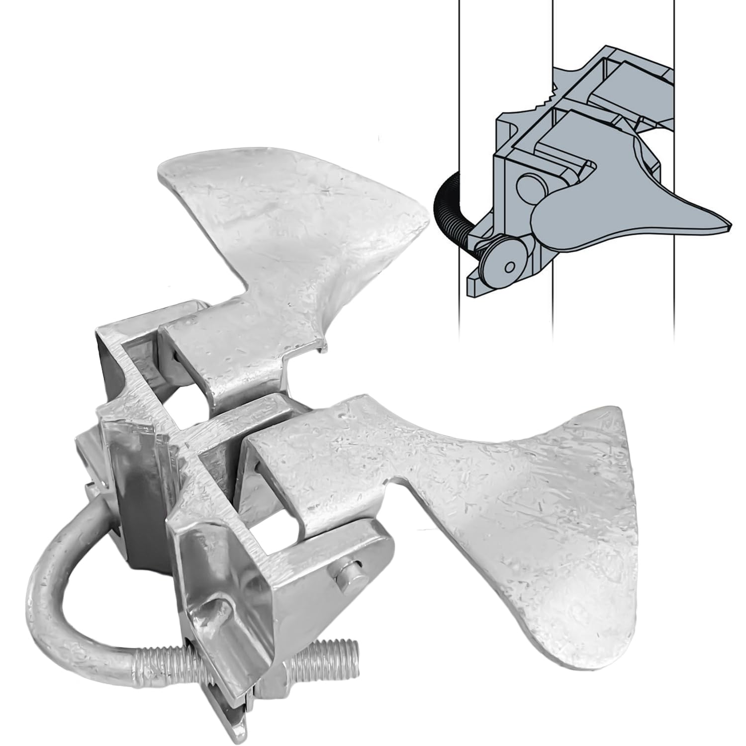 Amazon.com: 1-3/8" x 2-3/8" Chain Link Fence Butterfly Gate Latch ...