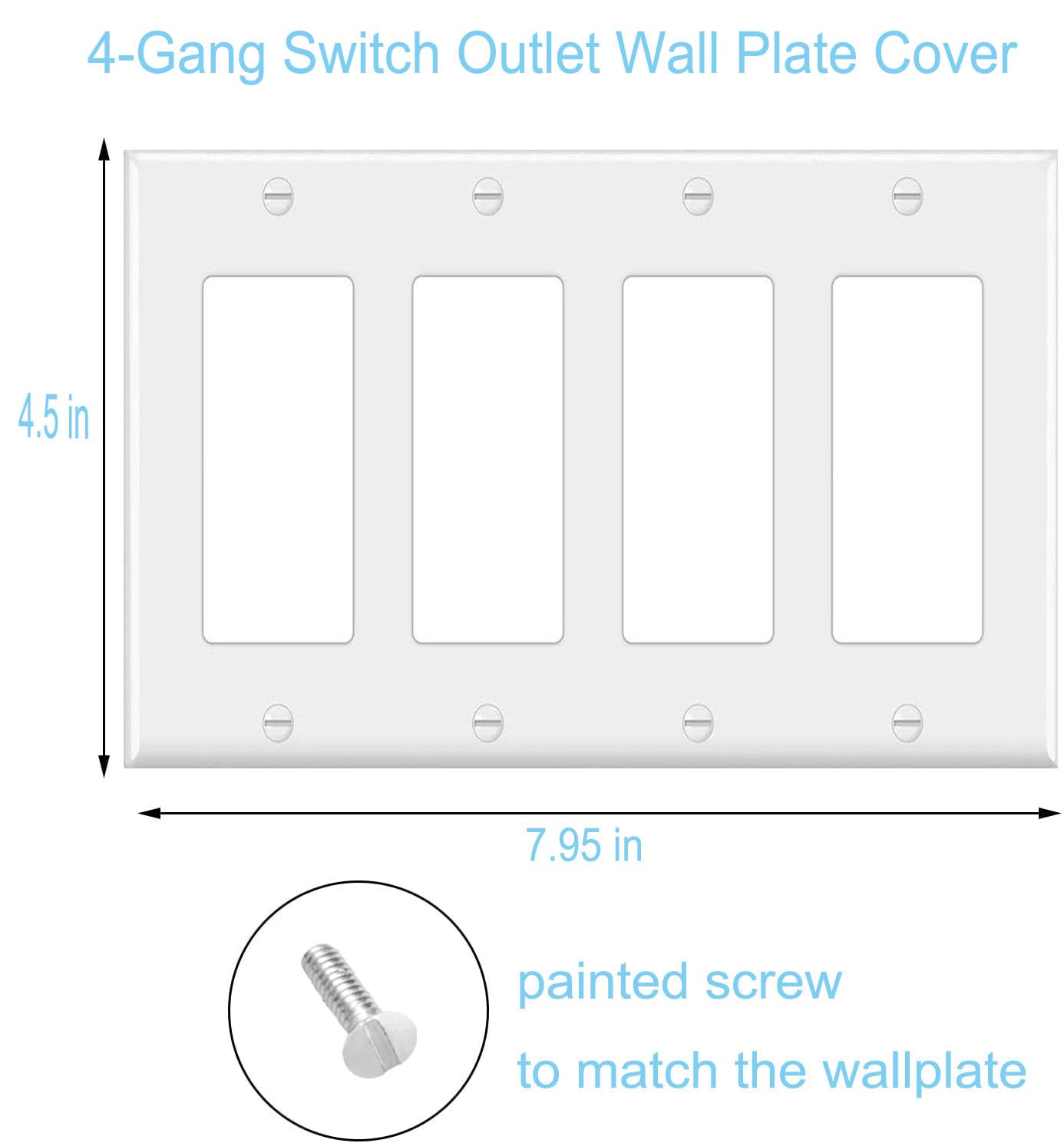 4 Gang Electrical Outlet Covers 4 Gang Switch Outlet Wall Plate Cover