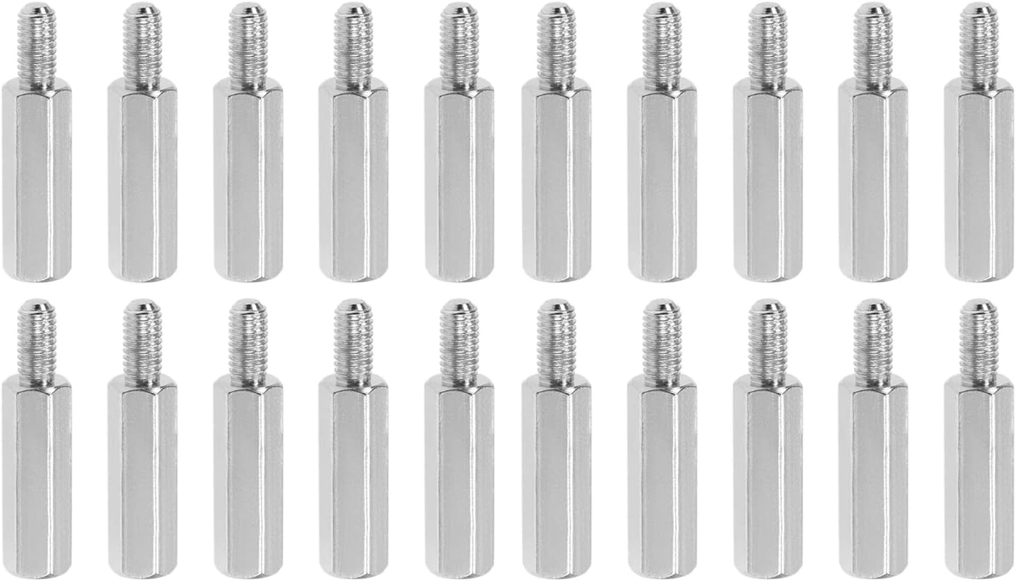 YOKIVE 20 Pcs M3 Standoff Screws, Nickel Plated Hex PCB Standoffs, Keep ...