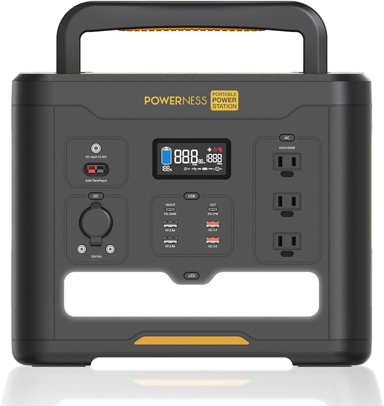 Amazon.com : Powerness Portable Power Station Hiker U1500 Solar ...