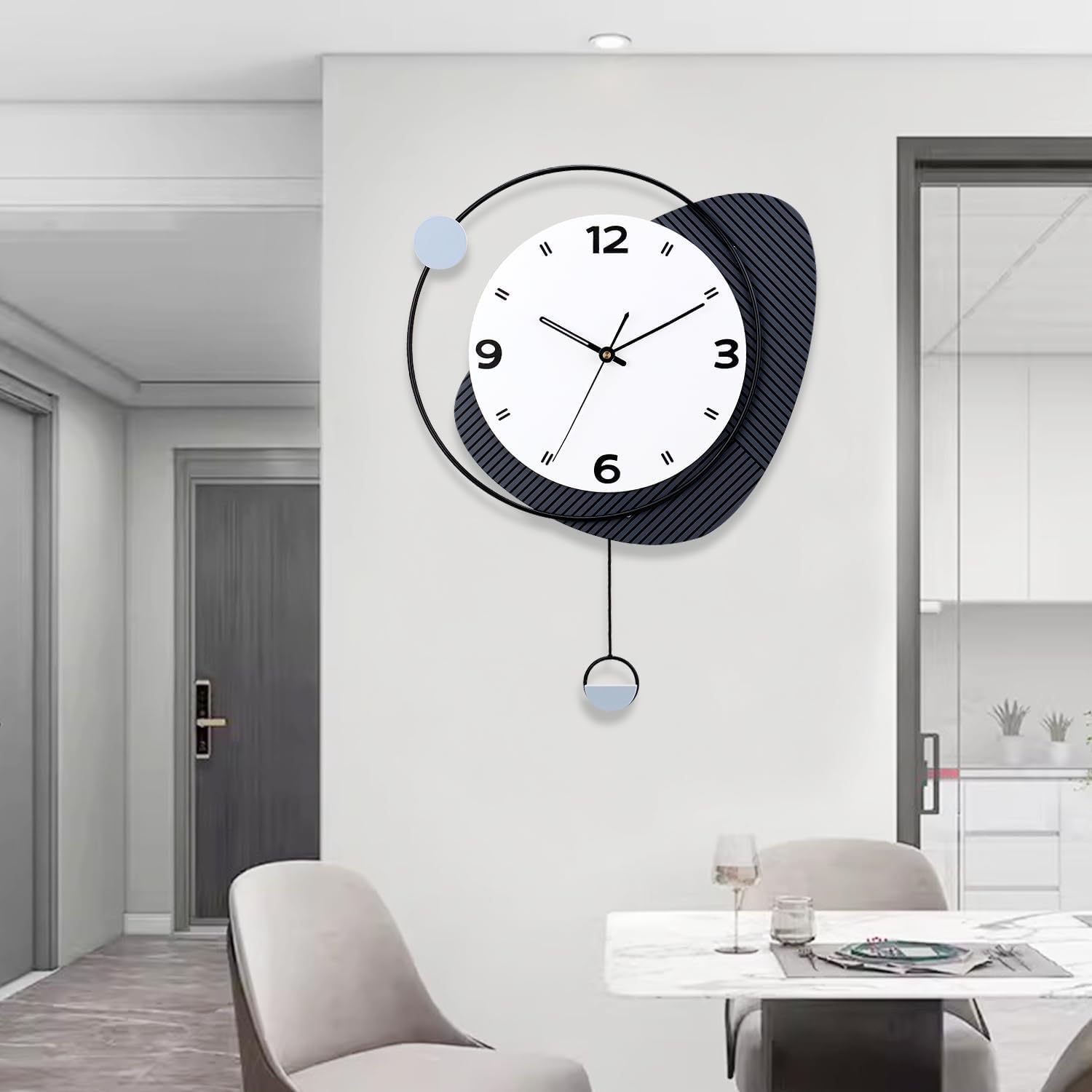 Driini Horloge murale moderne à pendule – Cadre décoratif et unique en ...