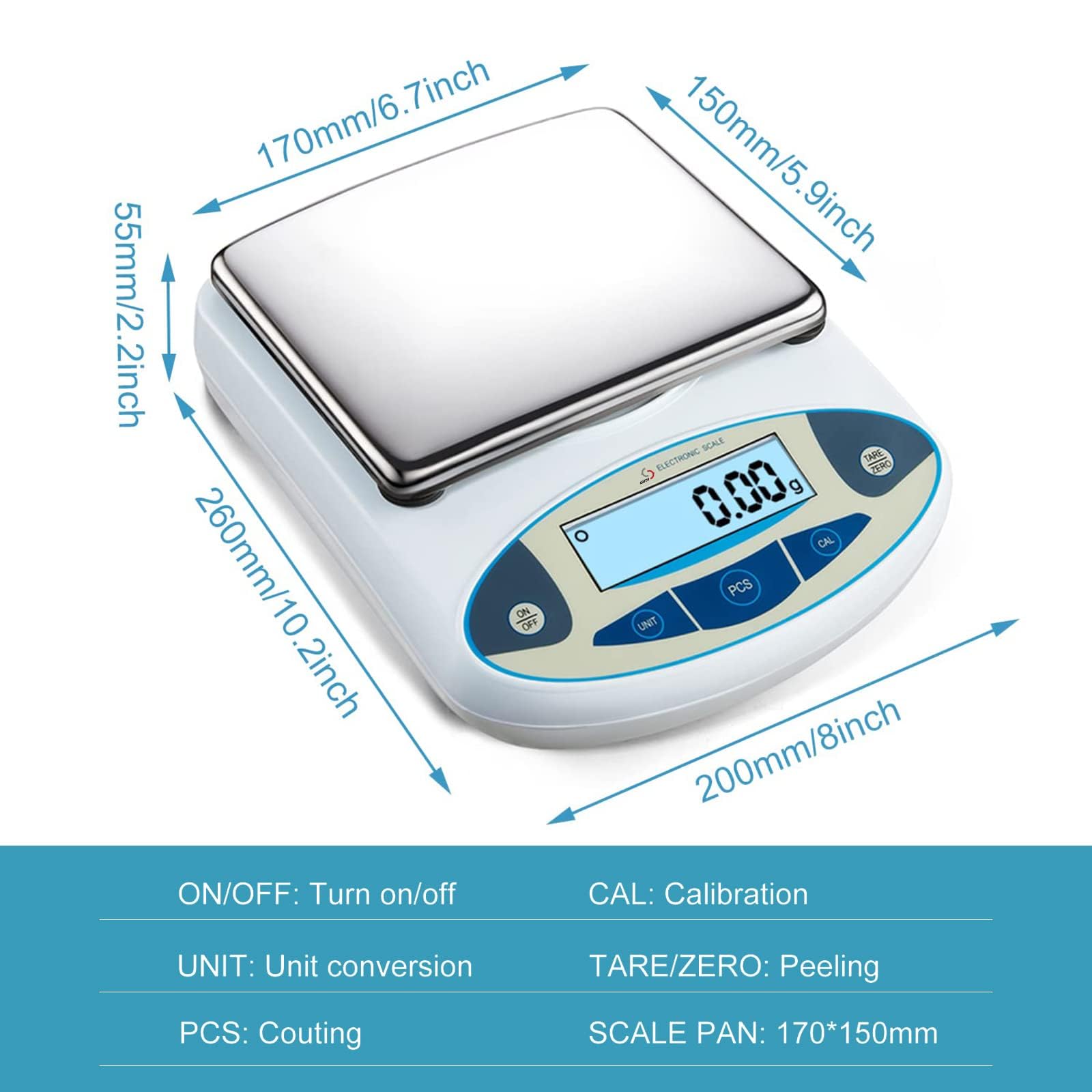 Snapklik.com : Lab Scale 5000g X 0.01g Accuracy High Precision ...