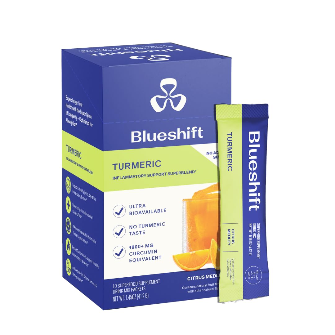 Amazon.com: Blueshift Turmeric Citrus Medley - Turmeric Powder Packets ...