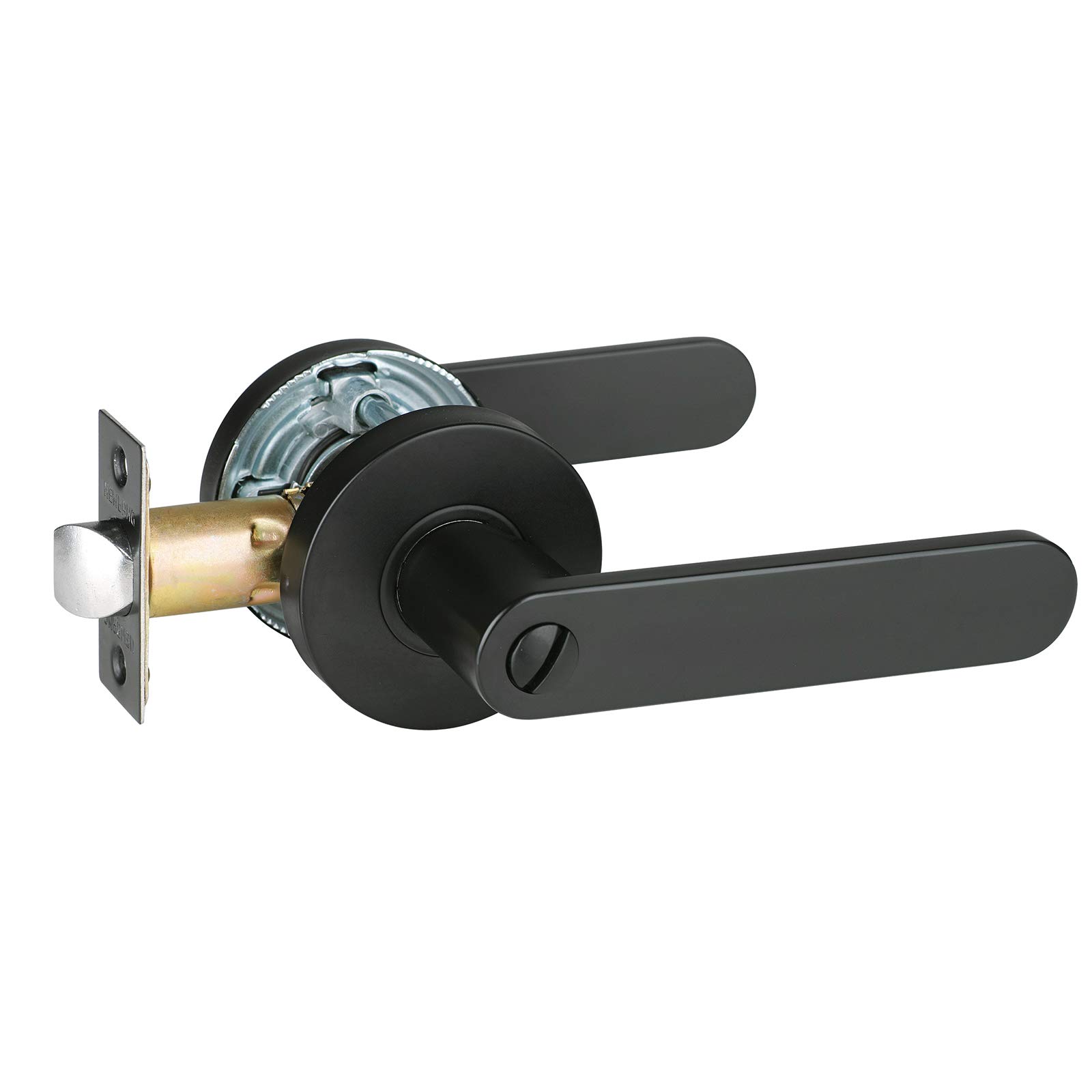 HISAFE Matte Black Heavy Duty Privacy Lever Door Handle for Bedroom ...
