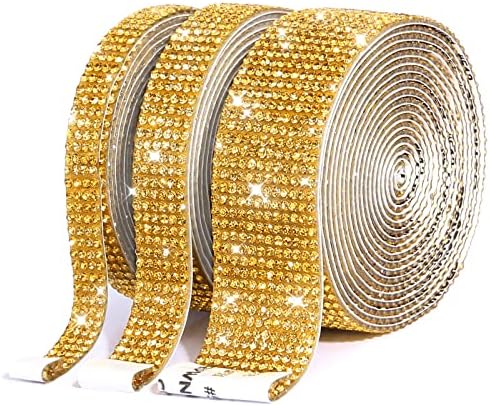 Amazon.com: 3 Yards Resin Rhinestone Ribbons Self Adhesive Diamond ...