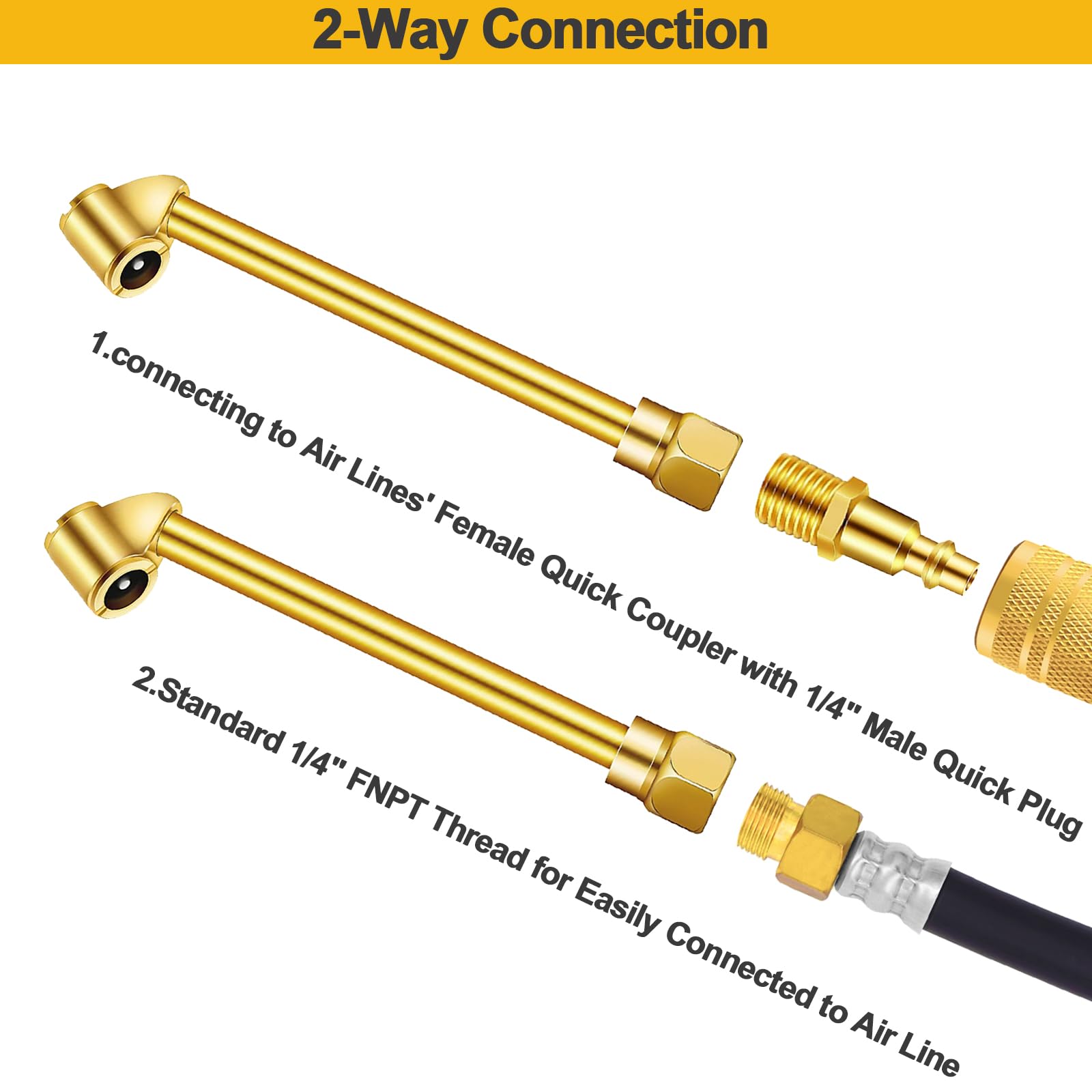 Snapklik.com : GODESON Air Chuck Set,2pcs Heavy Duty Dual Head Air ...