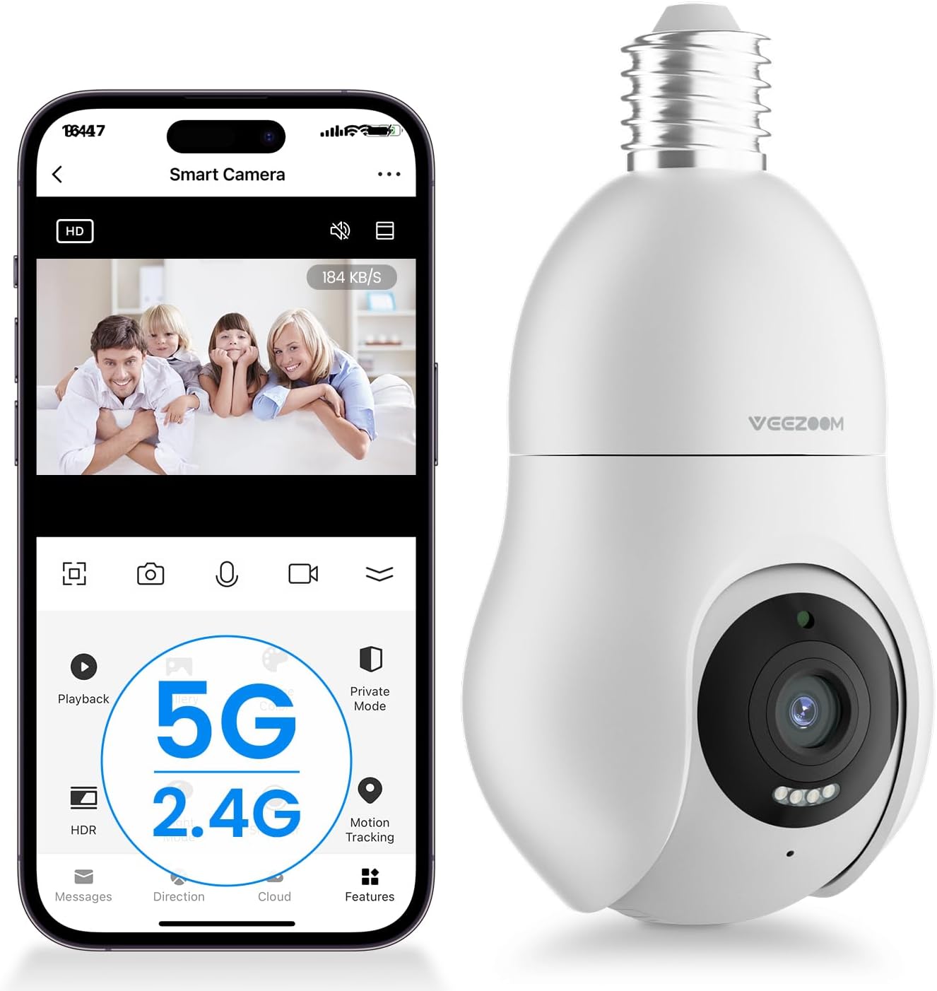 Amazon.com : Veezoom 2K Light Bulb Security Camera, 4MPSecurity Cameras ...