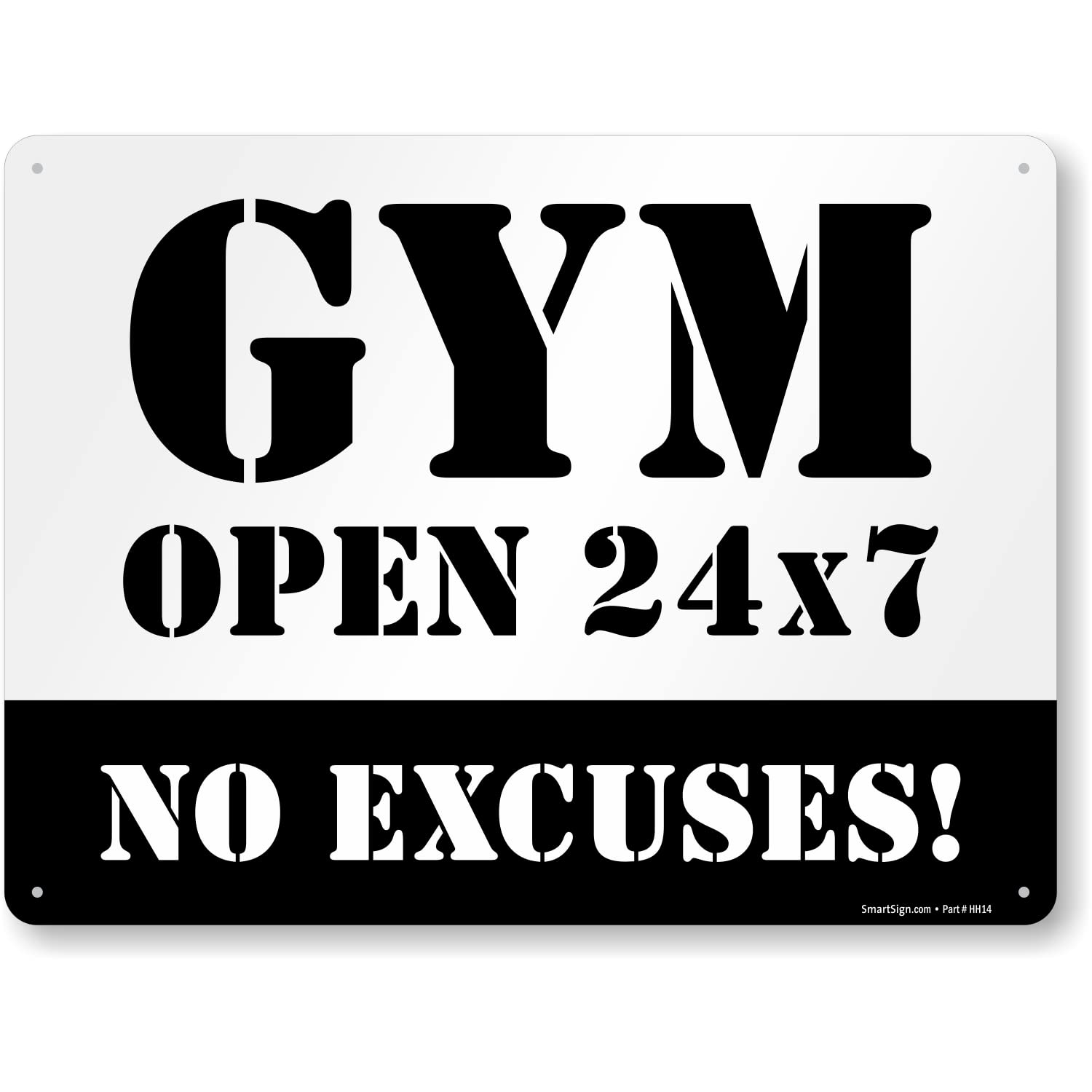 Amazon.com: SmartSign 18 x 24 inch "Gym Open 24 x 7 No Excuses ...