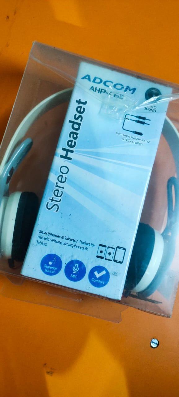 (Renewed) Adcom AHP-C611 Over Ear Wired Basic Headphone (White ...