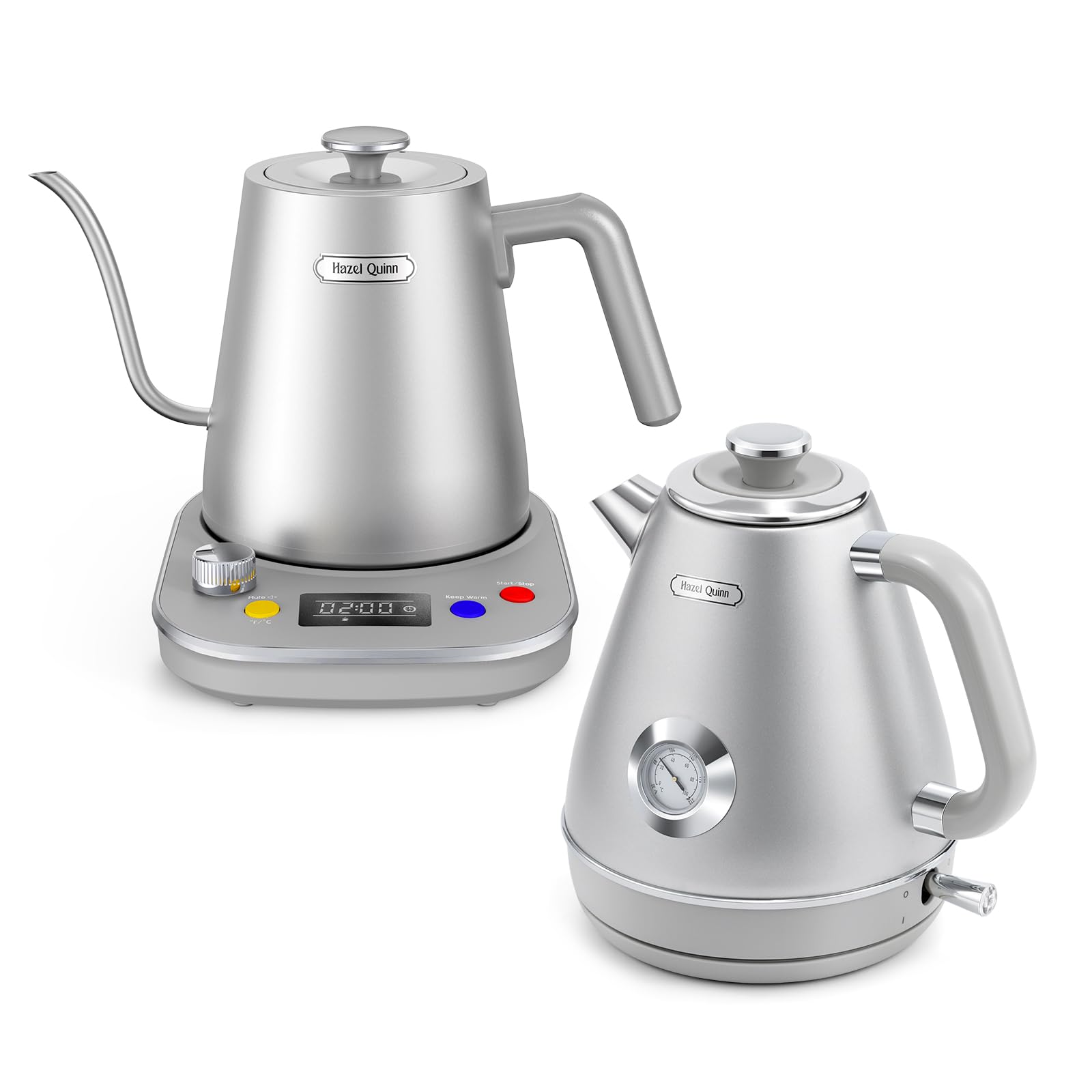 Amazon.com: Hazel Quinn Space Gray Kettle Set - Retro 1.7L Tea & 0.8L ...
