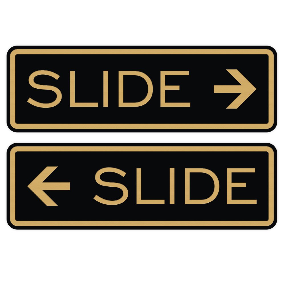 Amazon.com : Classic Slide Door Sign - Black/Gold - Large : Office Products