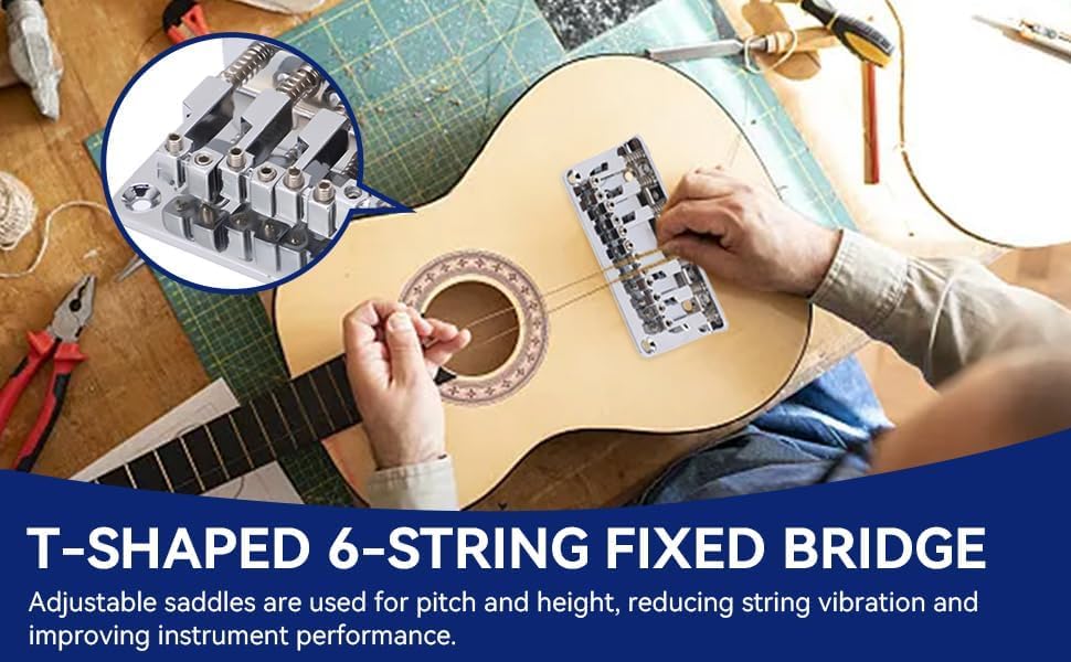 Snapklik.com : 6 String Electric Guitar Metal Fixed Hardtail Saddle ...