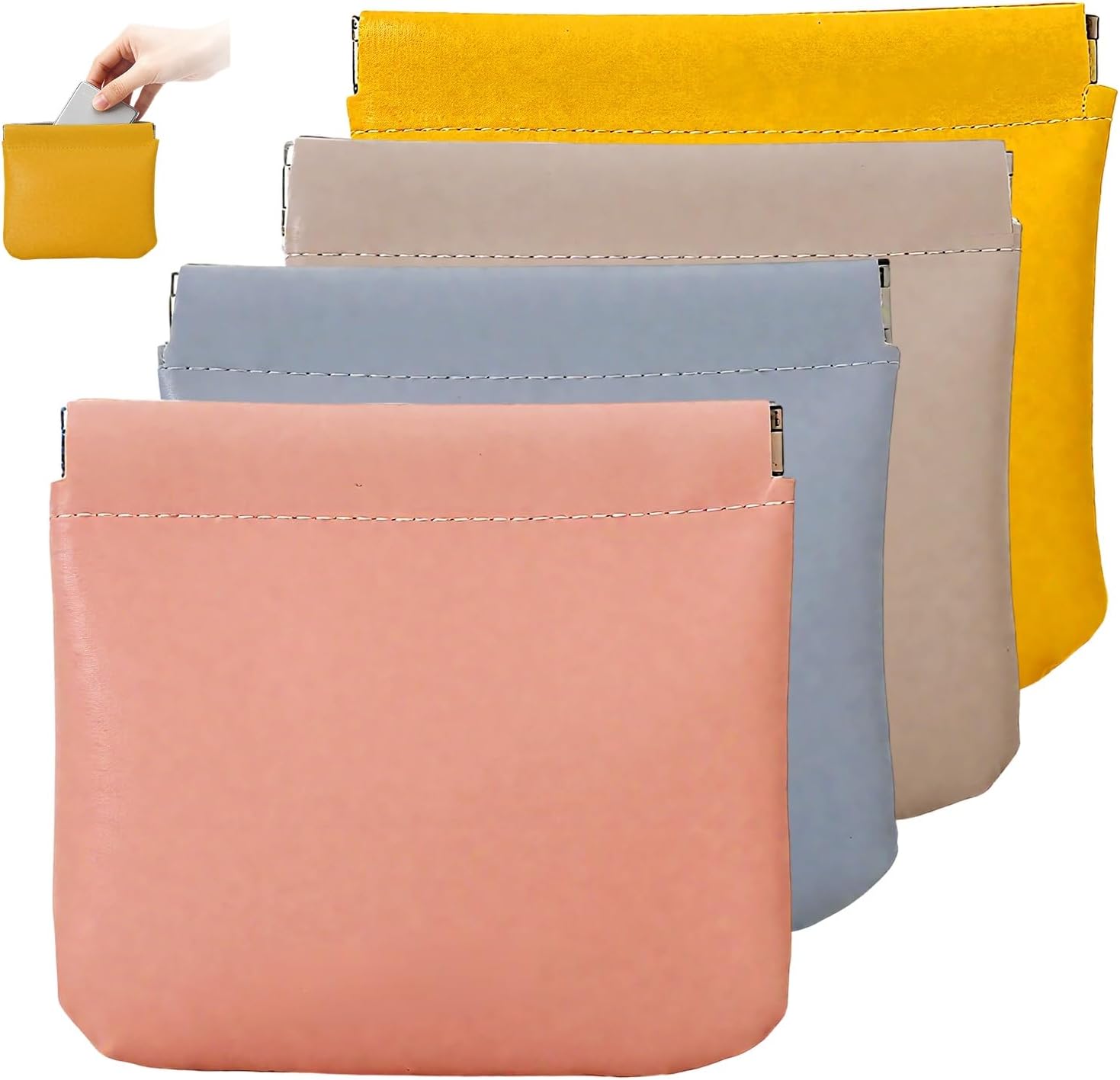 Amazon.com: asfanst Personalized Snap Closure Leather Organizer Pouch ...